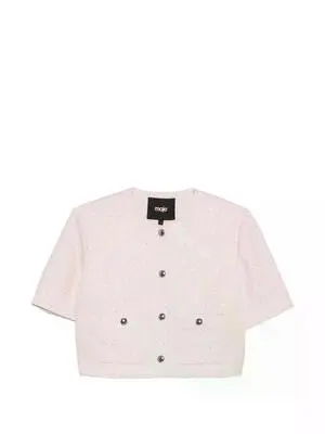 Maje Sequin-embellished Tweed Jacket - Pink
