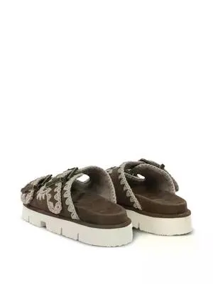 Mou Crochet-trimmed Buckled Sandals