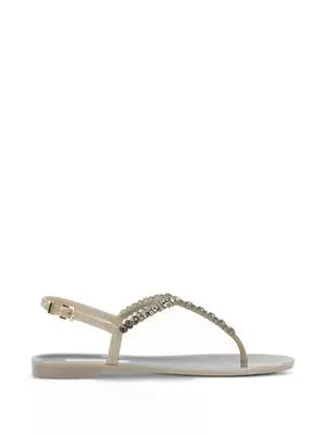 Menghi Crystal-embellished Slingback Flat Sandals - Neutrals
