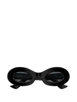 Valentino Garavani Stud-embellished Oval Sunglasses - Black