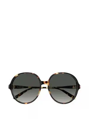 Valentino Garavani Vlogo Round-frame Sunglasses - Brown