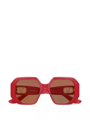 Valentino Garavani Geometric-frame Sunglasses - Red