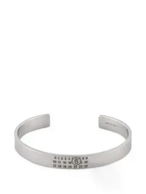 MAISON MARGIELA Numerical Logo-engraved Open-cuff Bracelet - Silver