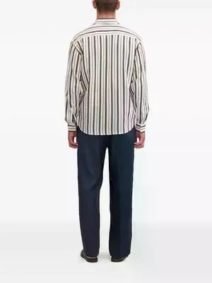 Nn07 Deon Striped Chest-pocket Shirt