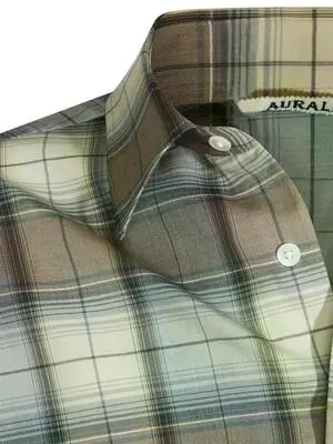 Auralee Check-pattern Shirt - Grey
