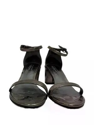 STUART WEITZMAN Metallic Ankle Strap Sandals