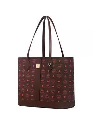 Mcm Visetos Monogram Print Tote Bag