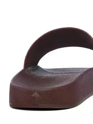 Mcm Monogram-print Slides - Brown