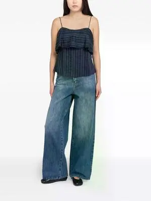 MINIMUM Ruffled Pinstripe Top