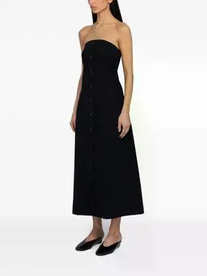 SAMSOE SAMSOE Sahya Strapless Button-front Dress
