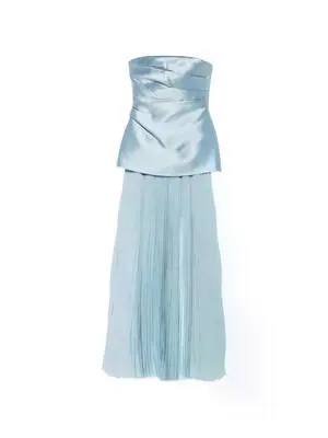 Solace London Claudette Strapless Maxi Dress - Blue