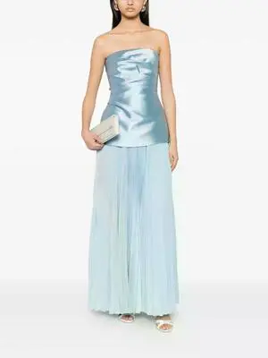 Solace London Claudette Strapless Maxi Dress - Blue