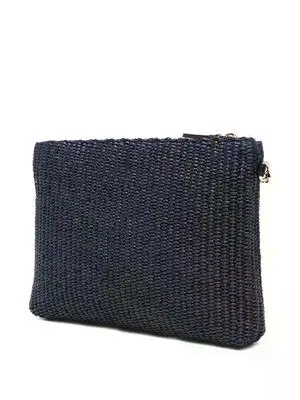 JIMMY CHOO Woven Logo-print Clutch