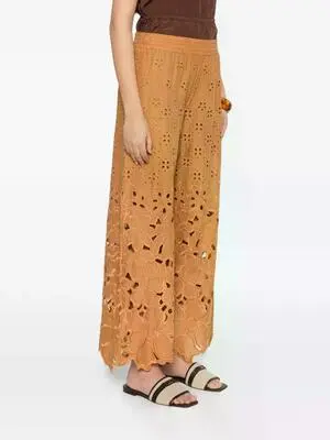 Ermanno Scervino Broderie Anglaise Floral Cut-out Trousers