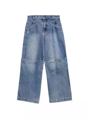 SPENCER BADU Patchwork Detail Wide-leg Jeans