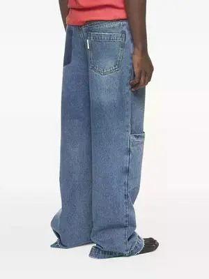SPENCER BADU Patchwork Detail Wide-leg Jeans