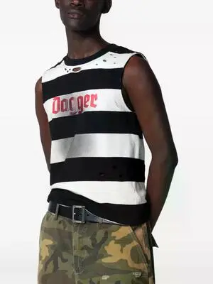 DAGGER Striped Distressed Vest