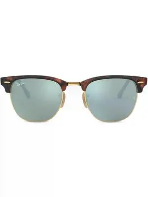 Ray-ban Clubmaster Branded Sunglasses - Silver