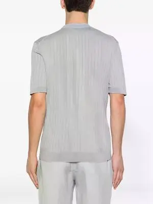 Eleventy Ribbed Knit Mock Neck T-shirt