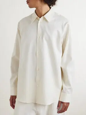 Studio Nicholson View Striped Silk And Cotton-blend Shirt