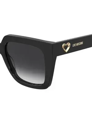 Moschino Houndstooth-print Square-frame Sunglasses