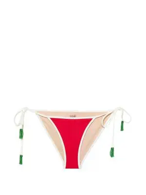 LESLIE AMON Beaded-tassel Bikini Bottoms - Red