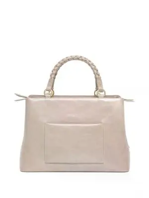 John Richmond Braided-handle Leather Tote - Neutrals