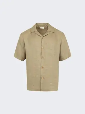 Saint Laurent Geometric Silk Shirt Jaune Gris