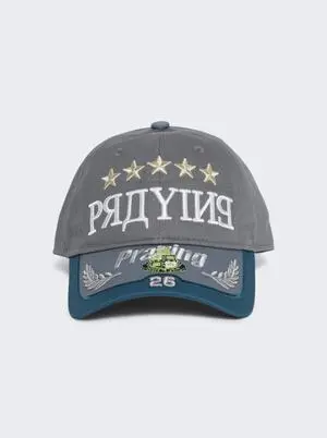 PRAYING Cotton Baseball Cap - Gray