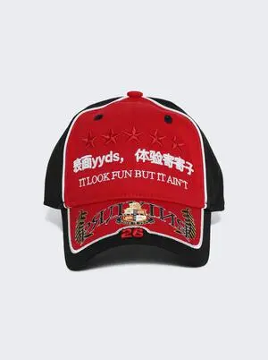 PRAYING Embroidered Baseball Cap - Red