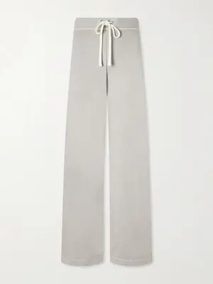 JAMES PERSE Cotton-terry Wide-leg Track Pants - Gray