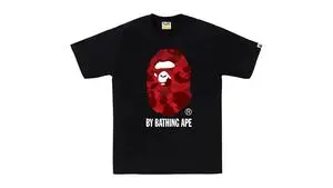 A BATHING APE Camo Bathing Ape Tee Shirt - Black/red