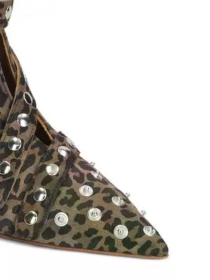 ALCHIMIA Leopard-print Studded Ankle Boots