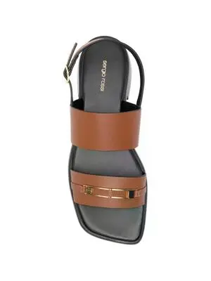 SERGIO ROSSI Logo Plaque Buckled Sandals