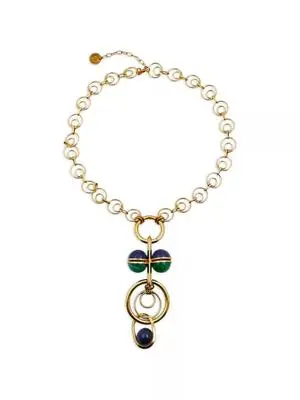 ANTON HEUNIS Enamel Pendant Chain Necklace - Blue