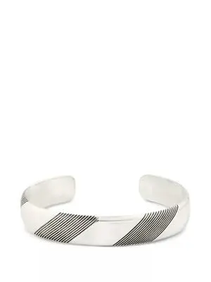 PHILIPPE AUDIBERT Anders Engraved-stripe Cuff Bracelet - Silver