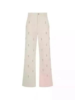 DES_PHEMMES Wide-leg Embellished Trousers