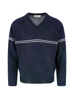 DUNST V-neck Striped Sweater