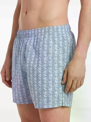 Lacoste Monogram-print Swimsuit - Blue