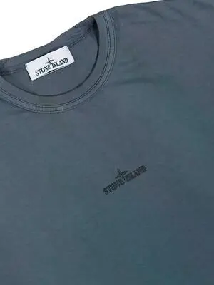 Stone Island Logo-embroidered Garment-dyed T-shirt
