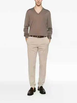 Tagliatore V-neck Sweater - Brown
