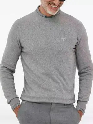 Barbour Pima Logo-embroidered Sweater - Grey