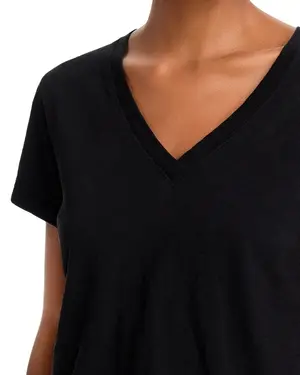 Velvet By Graham & Spencer Elisha V-neck Short Sleeve Top - Black