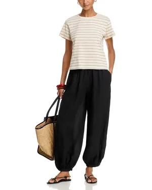 Velvet By Graham & Spencer Camber Linen Balloon Pants - Black