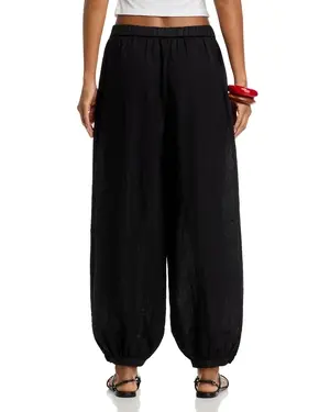 Velvet By Graham & Spencer Camber Linen Balloon Pants - Black