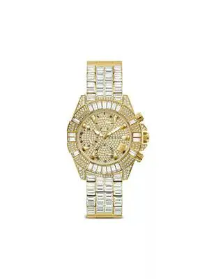 Guess Crystal Embellished Chronograph Watch - Neutrals