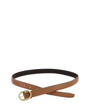 Vince Stitched Leather Belt - Black