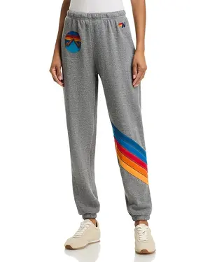 Aviator Nation All Seasons Chevron Jogger Pants - Heather Gray