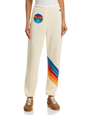 Aviator Nation All Seasons Chevron Jogger Pants - Vintage White
