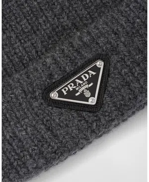 Prada Wool And Cashmere Beanie - Grey